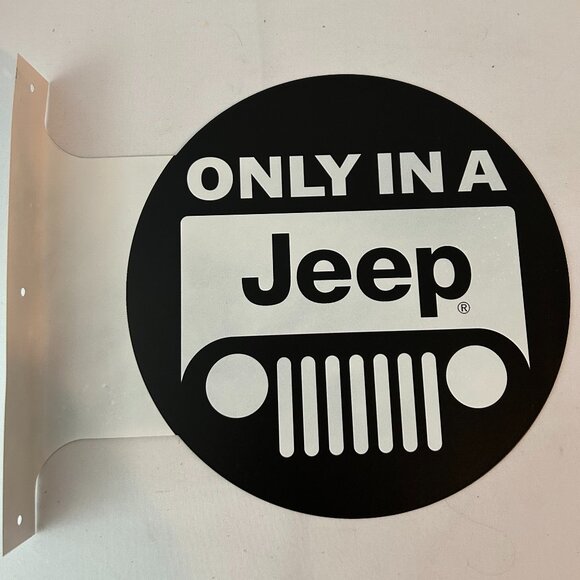Wall Decor | Vintage Retro Double Sided Only In A Jeep Flanged Sign ...